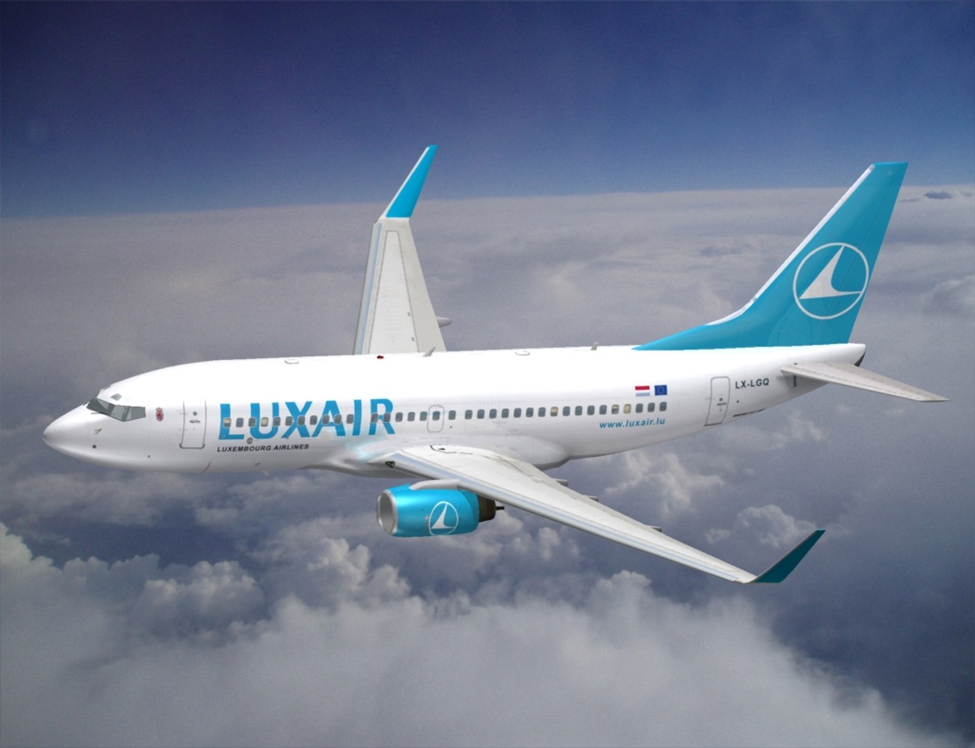 3d B737-700 Luxair 737 Model