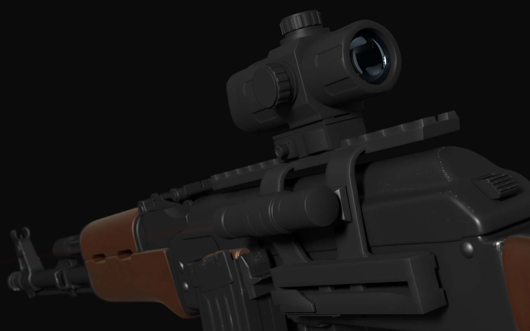Ak-47 Assault Rifle Scope 3D - TurboSquid 1306157