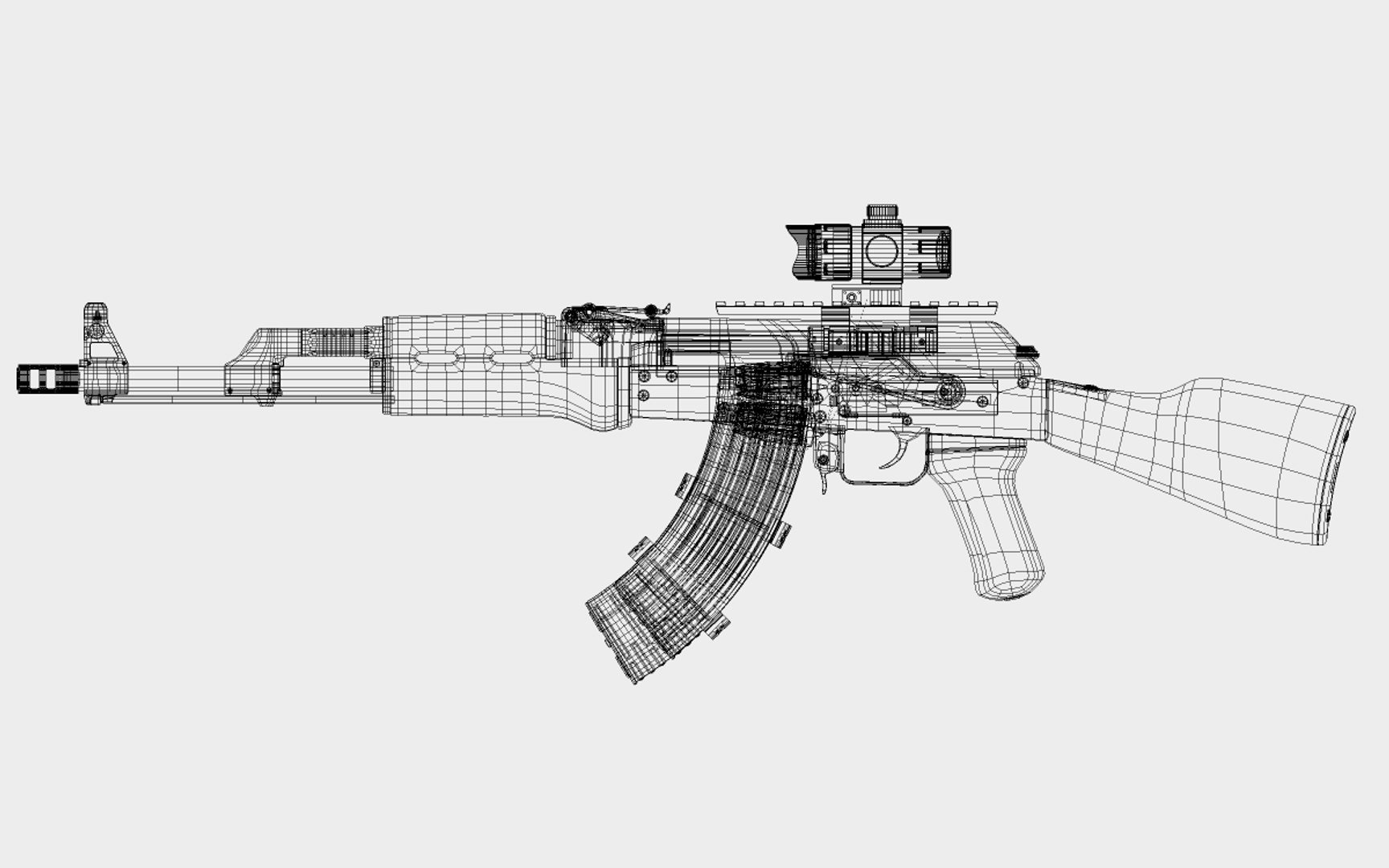 Ak-47 Assault Rifle Scope 3D - TurboSquid 1306157