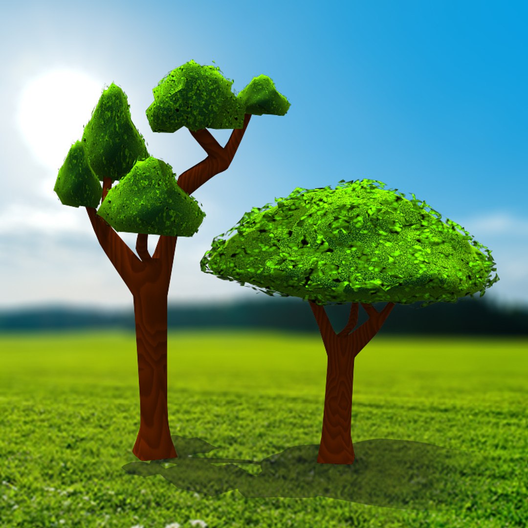 3d Cartoon Trees