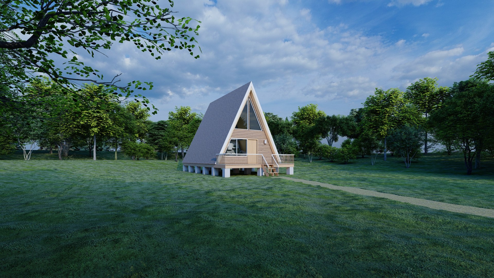 3D Model A Frame House - TurboSquid 2241232