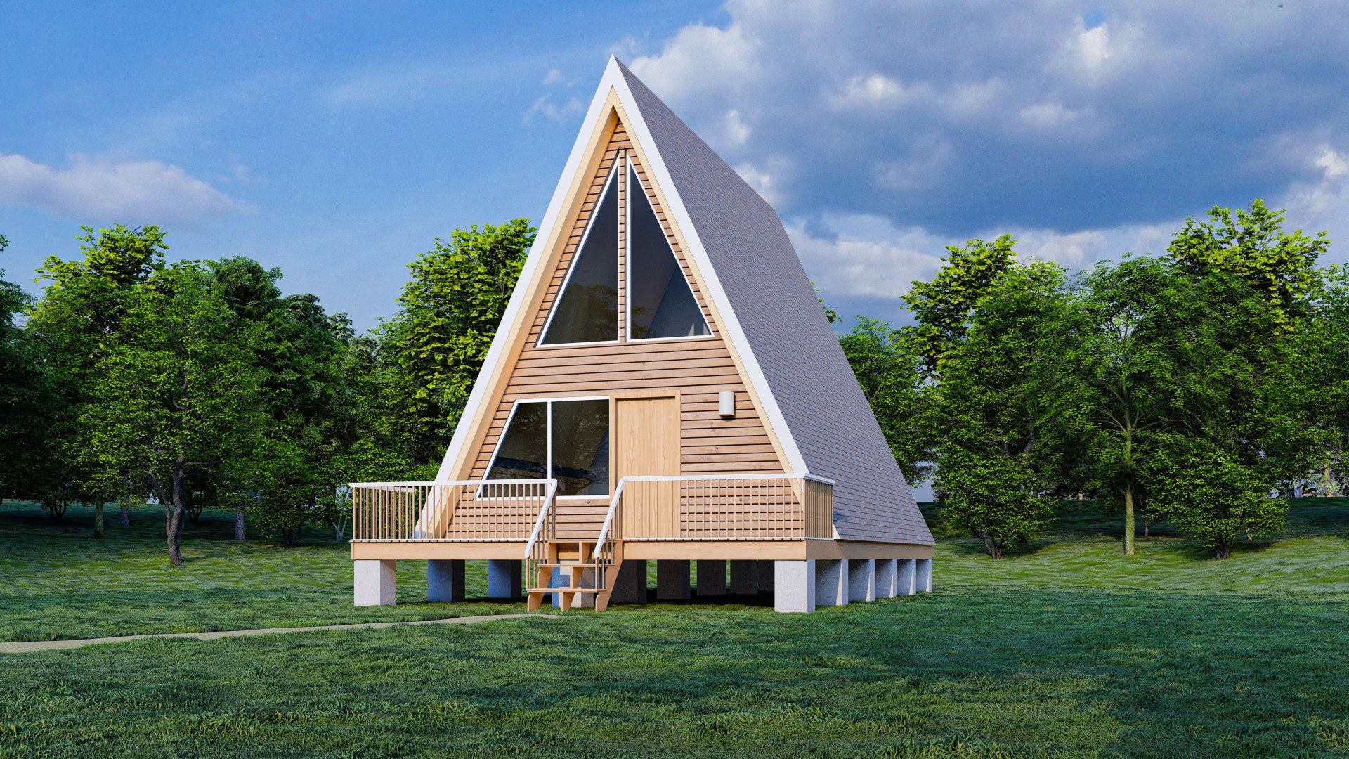 3D Model A Frame House - TurboSquid 2241232
