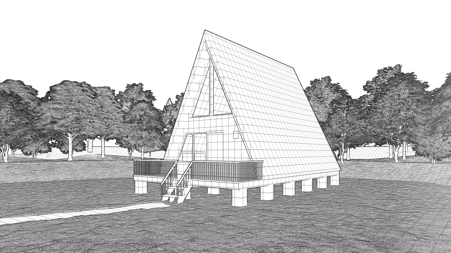 3D Model A Frame House - TurboSquid 2241232