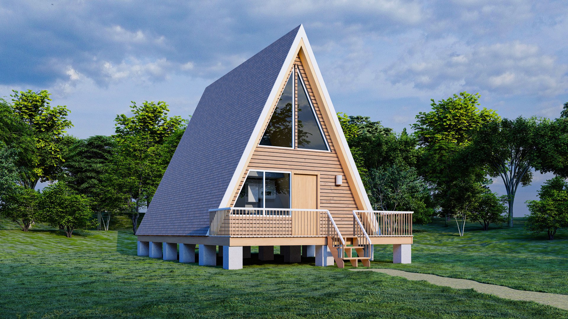 3D Model A Frame House - TurboSquid 2241232