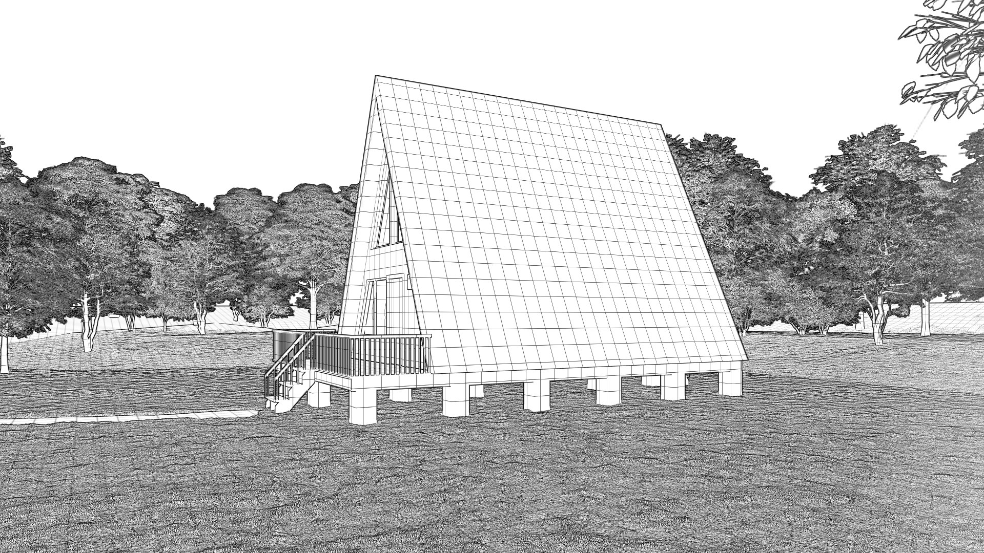 3D Model A Frame House - TurboSquid 2241232