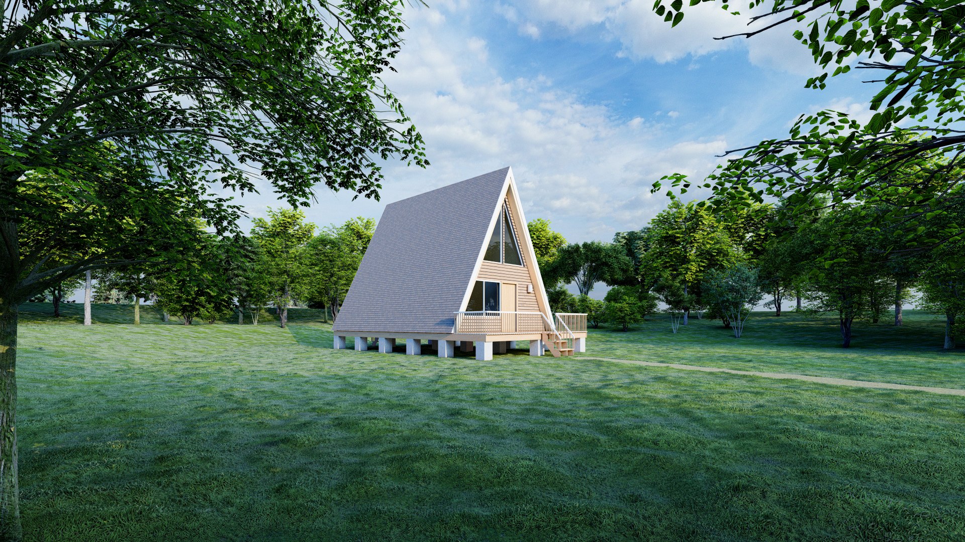 3D Model A Frame House - TurboSquid 2241232