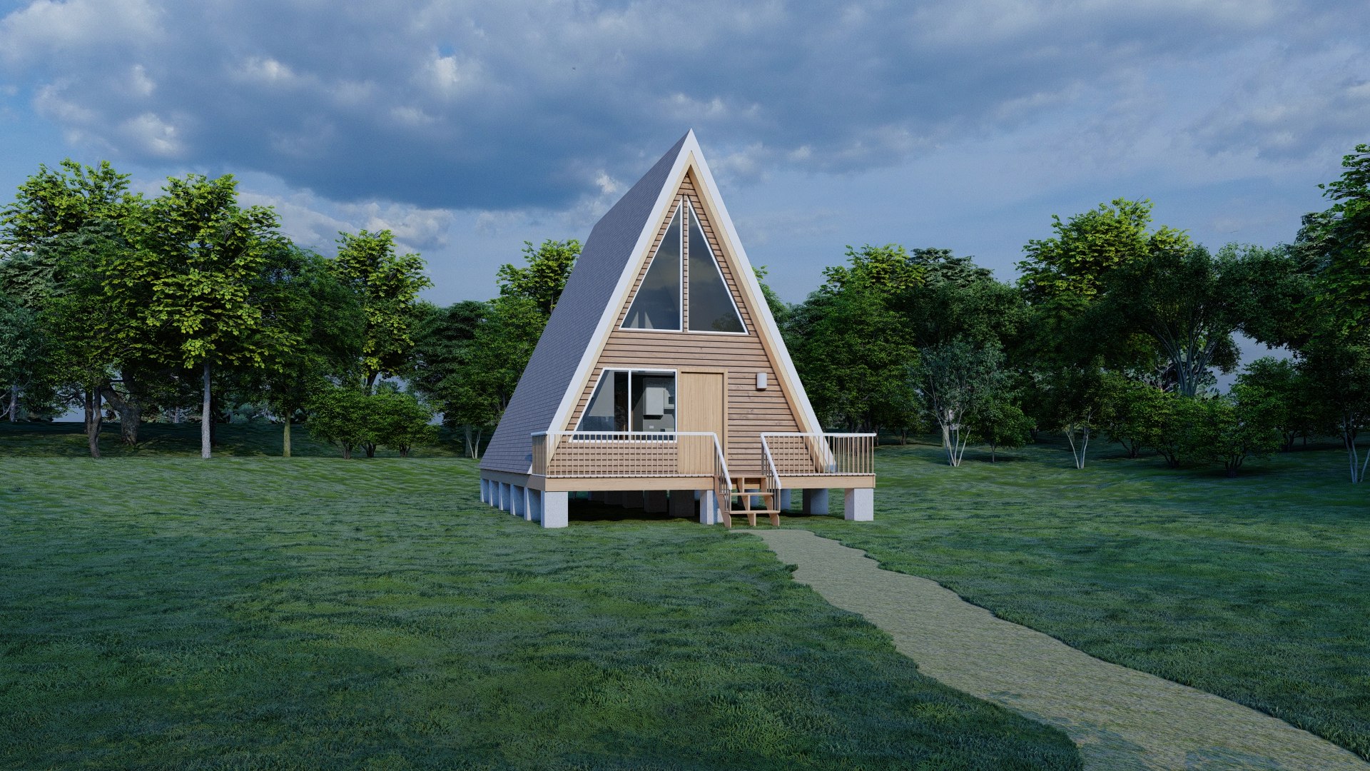 3D Model A Frame House - TurboSquid 2241232