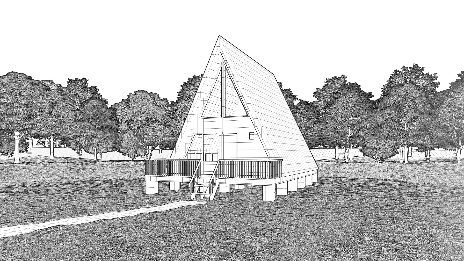 3D Model A Frame House - TurboSquid 2241232