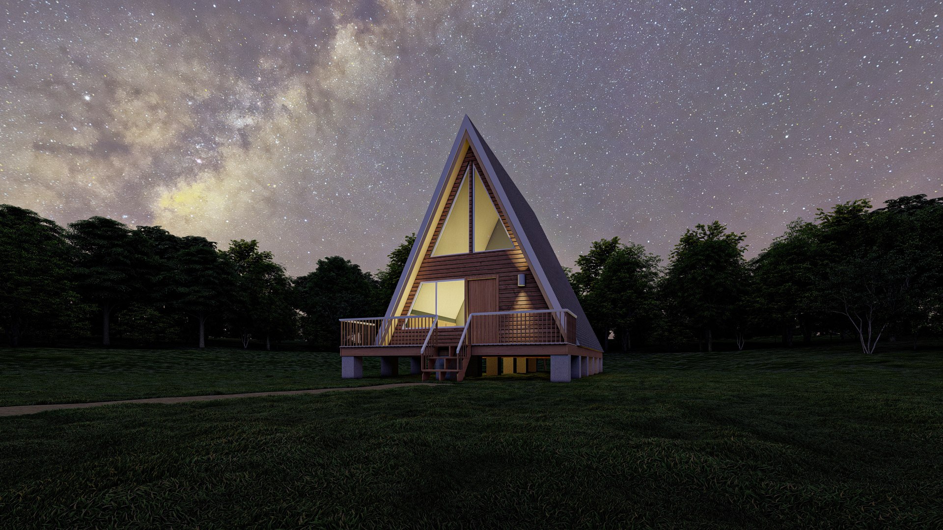 3D Model A Frame House - TurboSquid 2241232