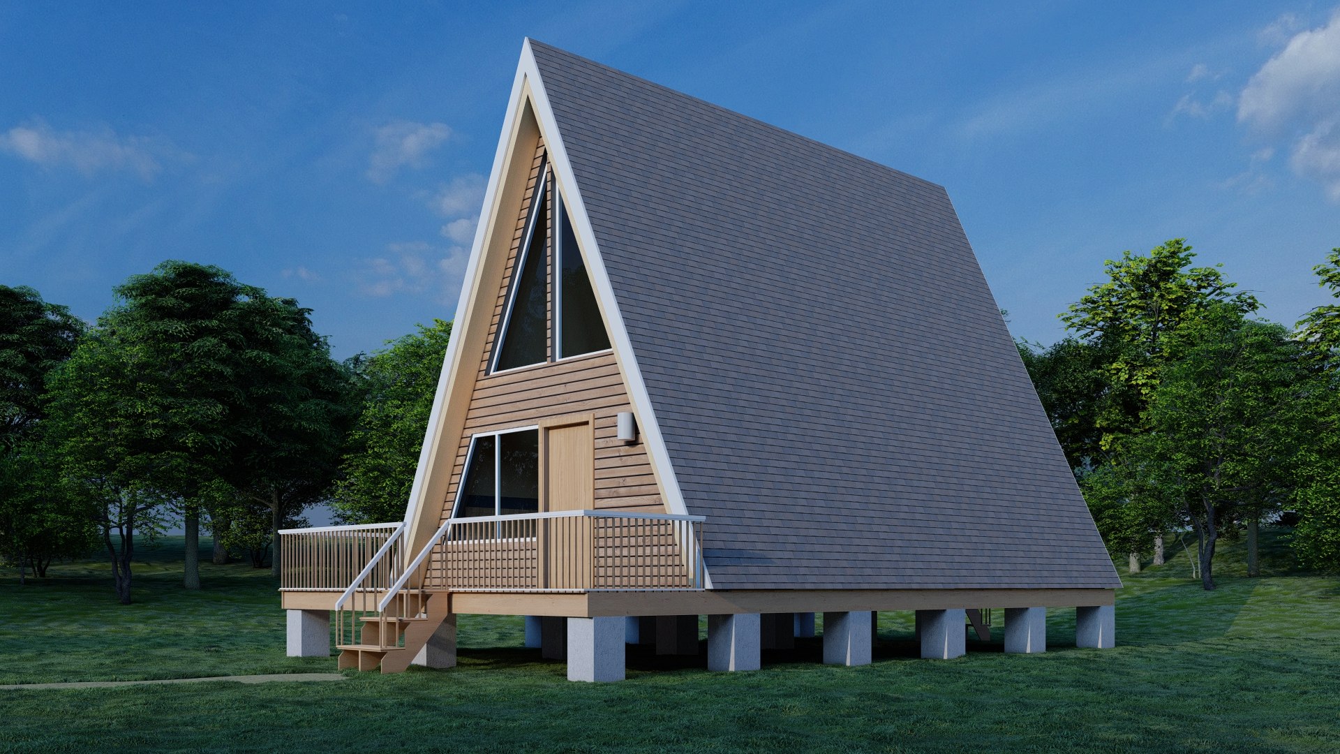 3D Model A Frame House - TurboSquid 2241232