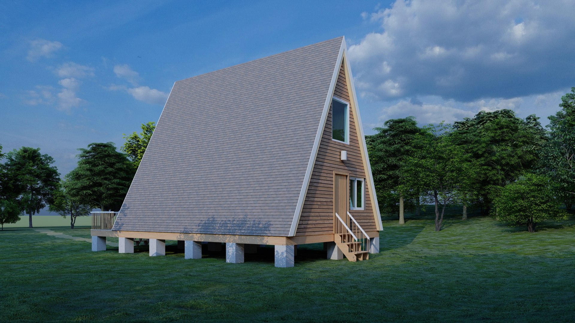3D Model A Frame House - TurboSquid 2241232