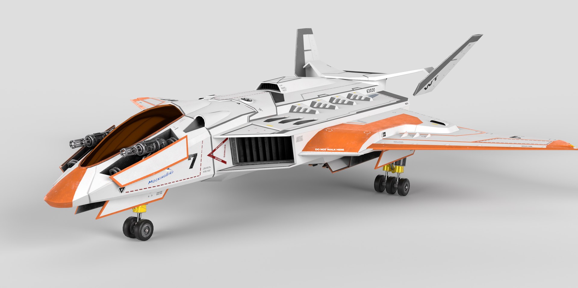 Spaceship Fighter Jet Airplane Sci-Fi 3D Model - TurboSquid 2218996