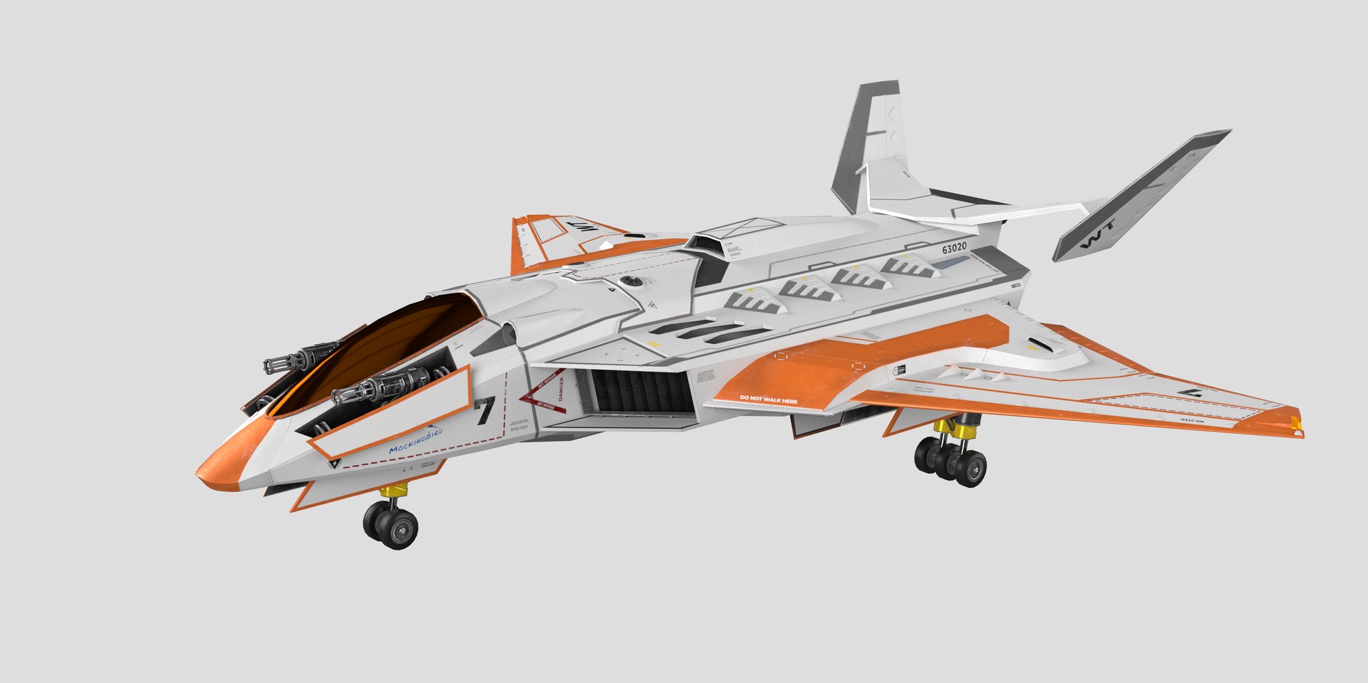 Spaceship Fighter Jet Airplane Sci-Fi 3D Model - TurboSquid 2218996