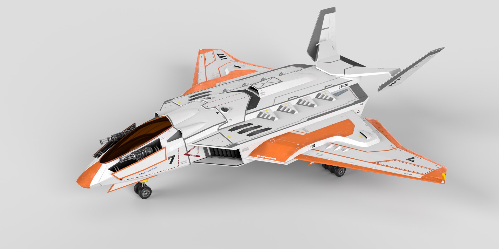 Spaceship Fighter Jet Airplane Sci-Fi 3D Model - TurboSquid 2218996
