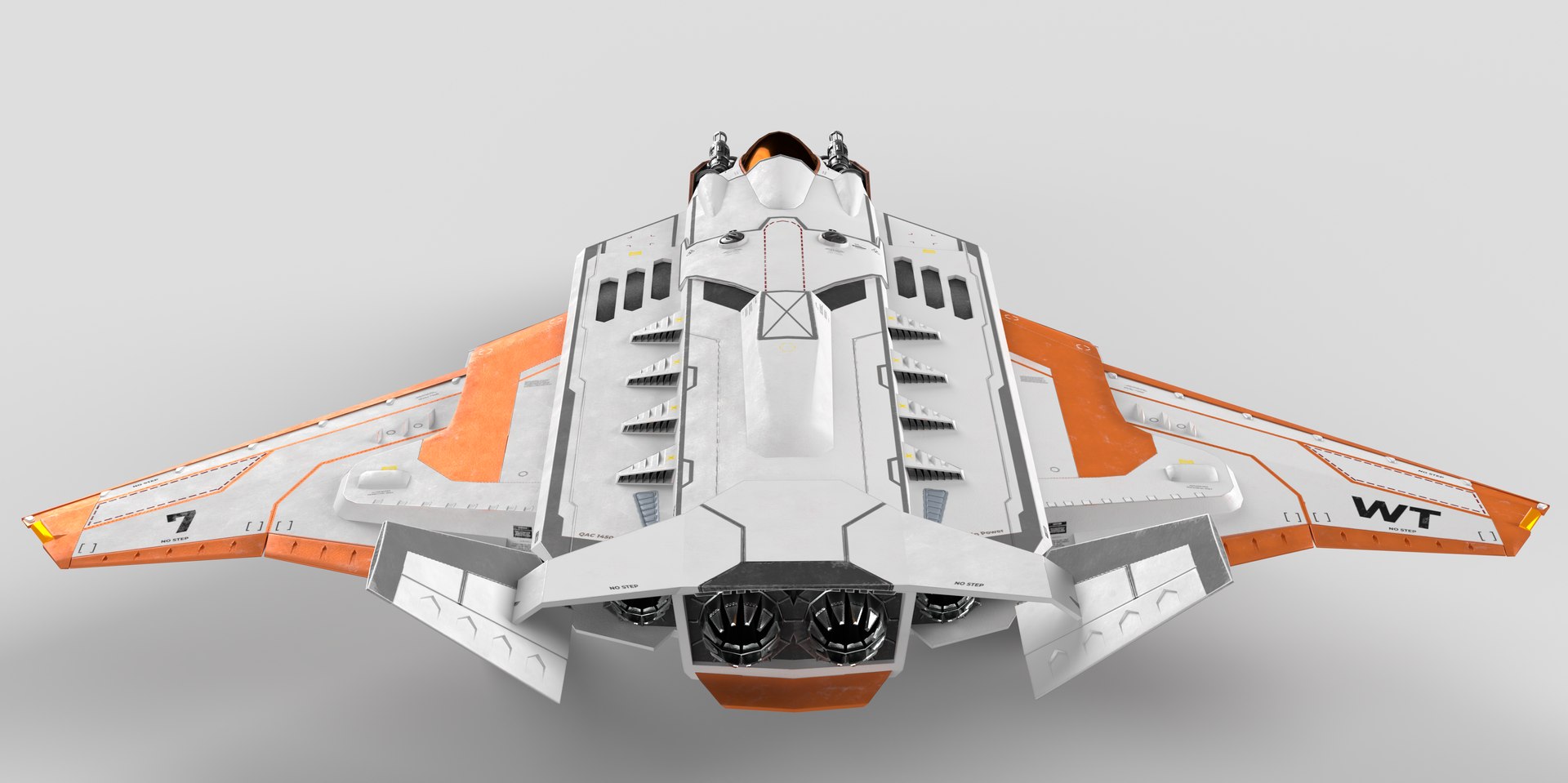 Spaceship Fighter Jet Airplane Sci-Fi 3D Model - TurboSquid 2218996