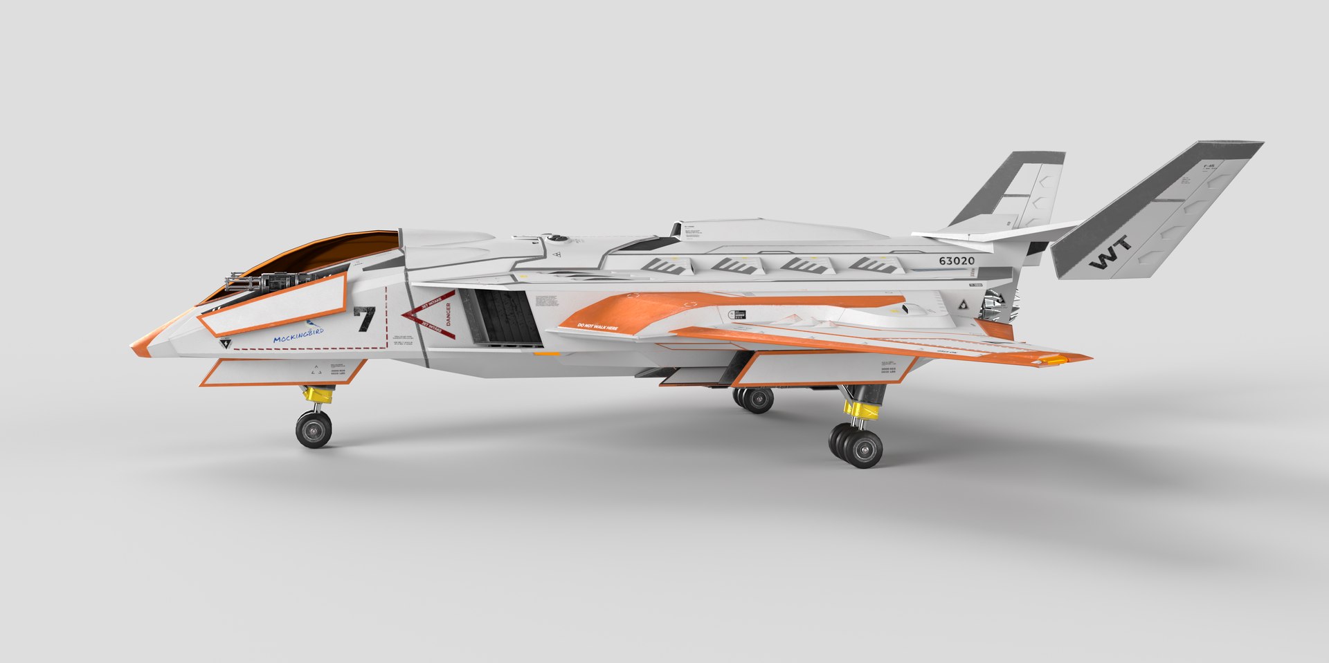 Spaceship Fighter Jet Airplane Sci-Fi 3D Model - TurboSquid 2218996