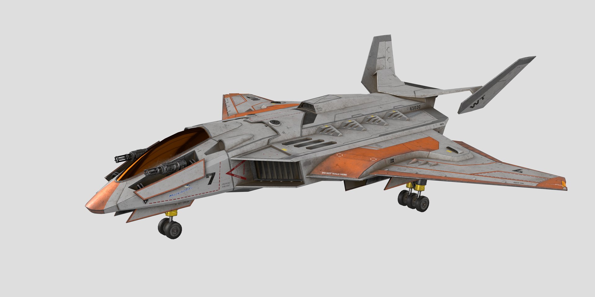 Spaceship Fighter Jet Airplane Sci-Fi 3D Model - TurboSquid 2218996