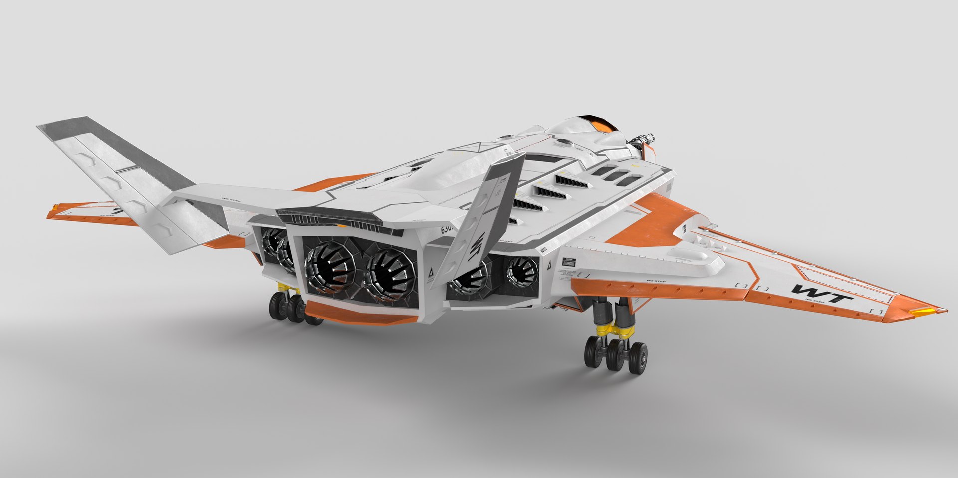 Spaceship Fighter Jet Airplane Sci-Fi 3D Model - TurboSquid 2218996