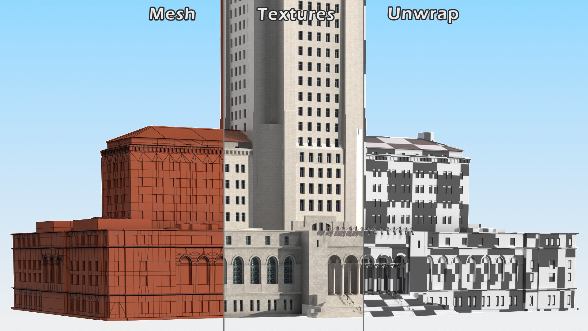 3D Los Angeles City Hall model - TurboSquid 1797847