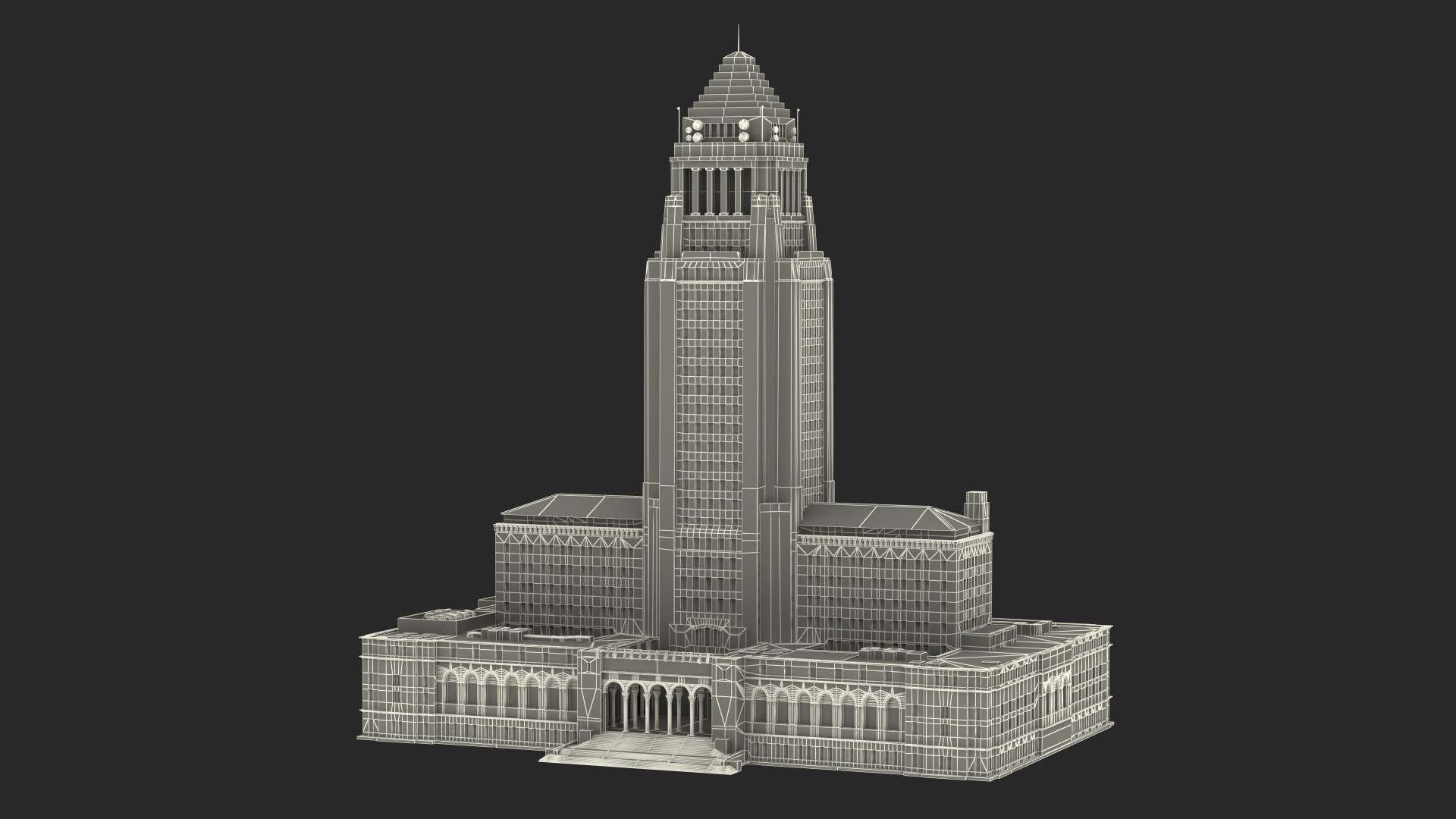 3D Los Angeles City Hall Model - TurboSquid 1797847