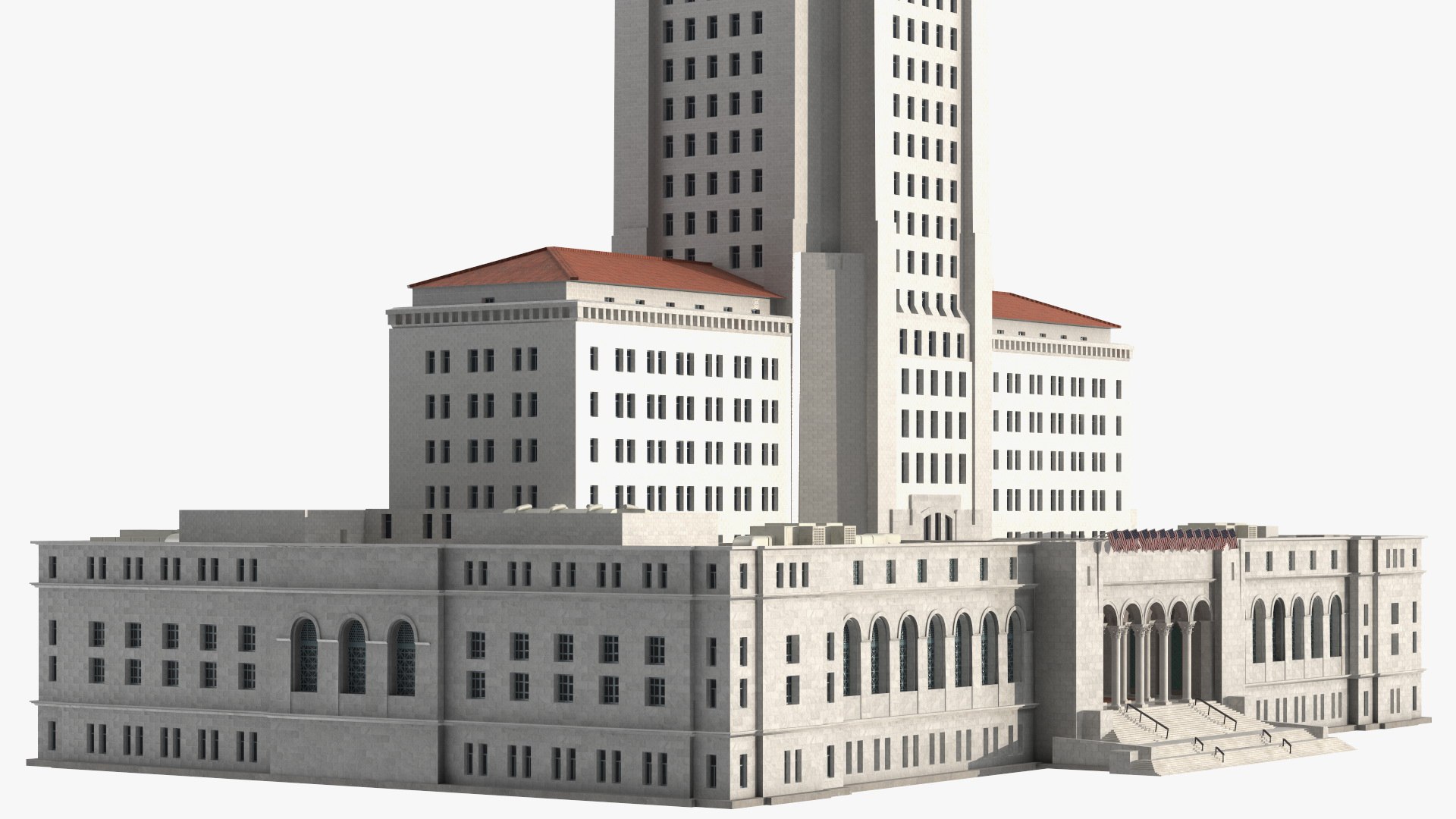 3D Los Angeles City Hall Model - TurboSquid 1797847