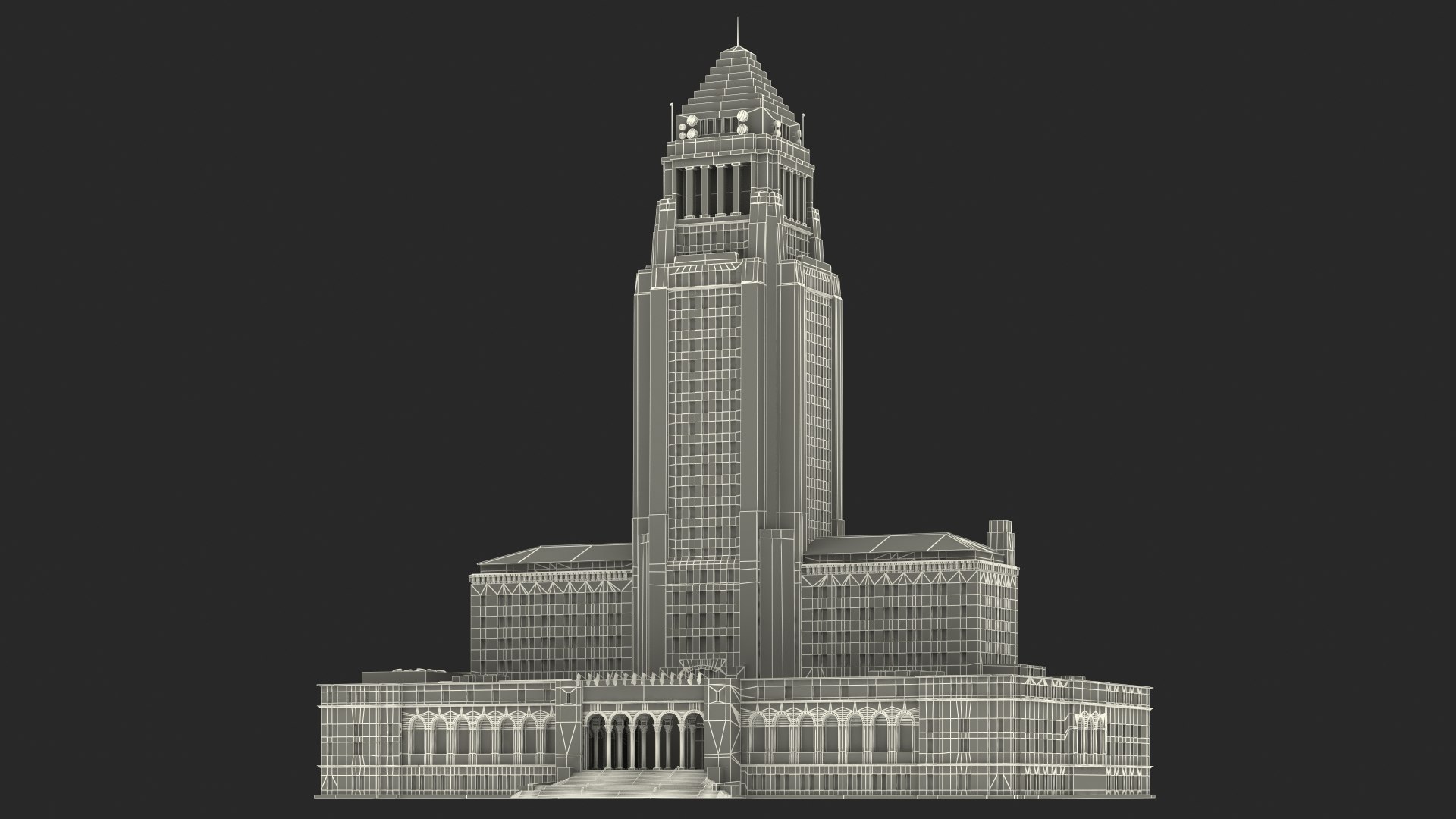 3D Los Angeles City Hall model - TurboSquid 1797847