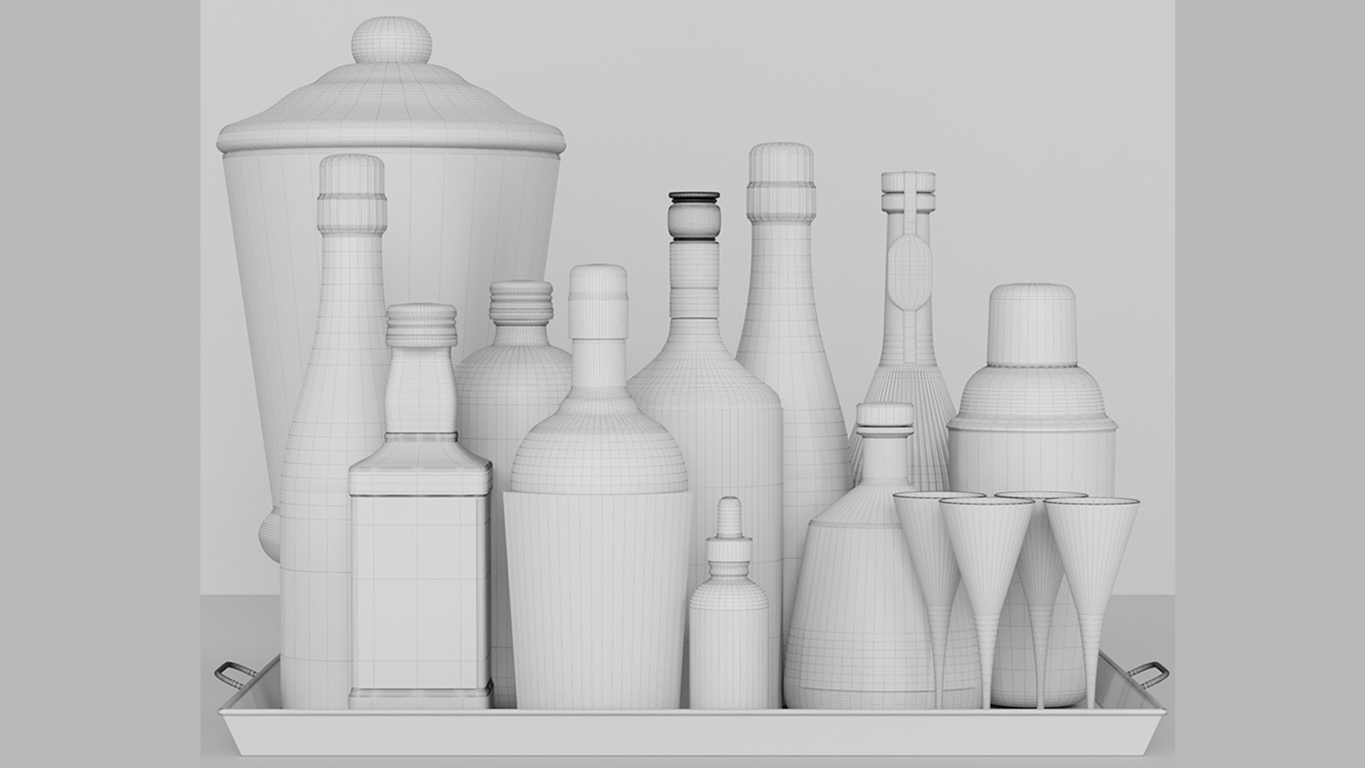 Alcohol Set 55 3D Model - TurboSquid 2027431