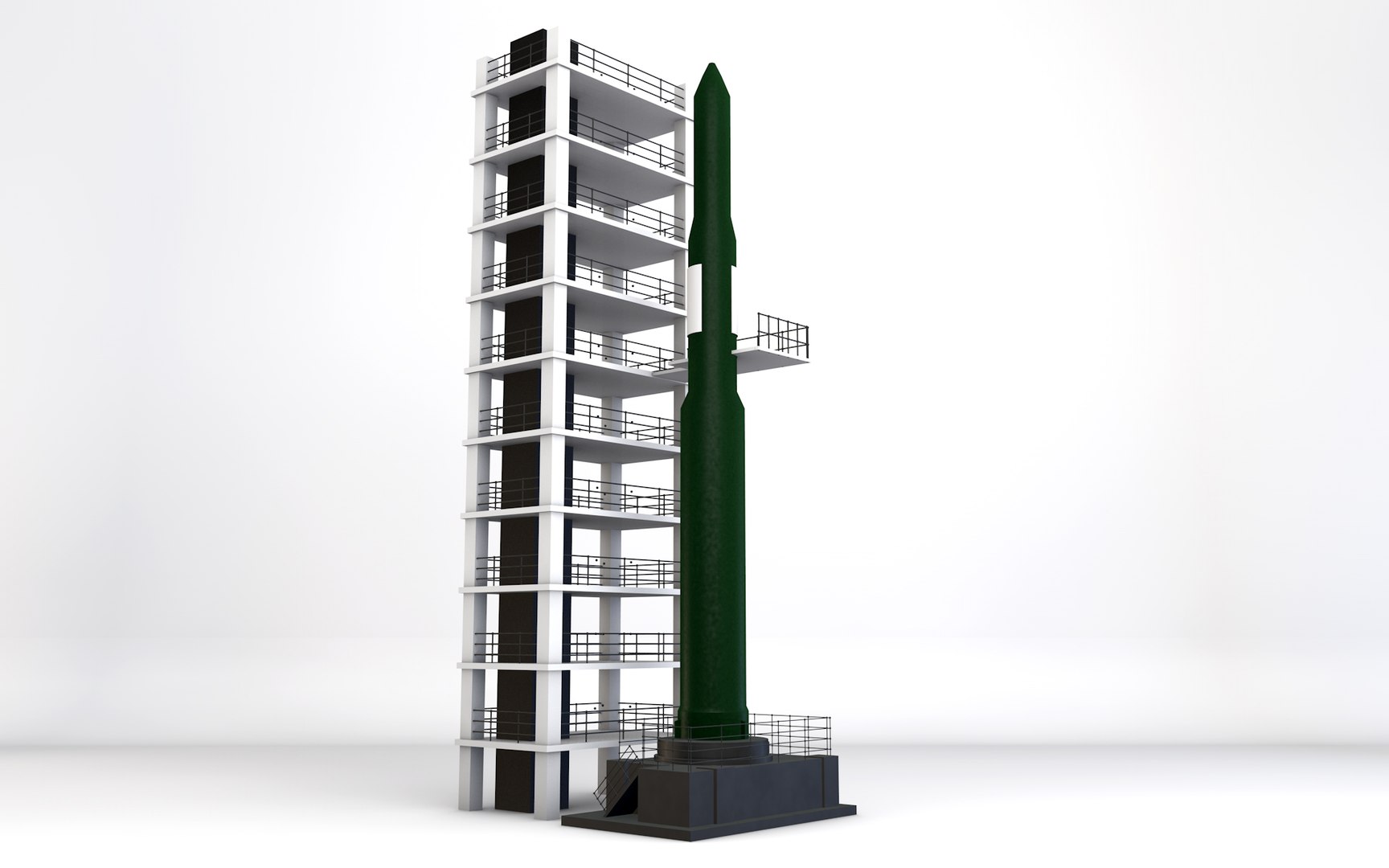 3d Korea Missile Rocket Model