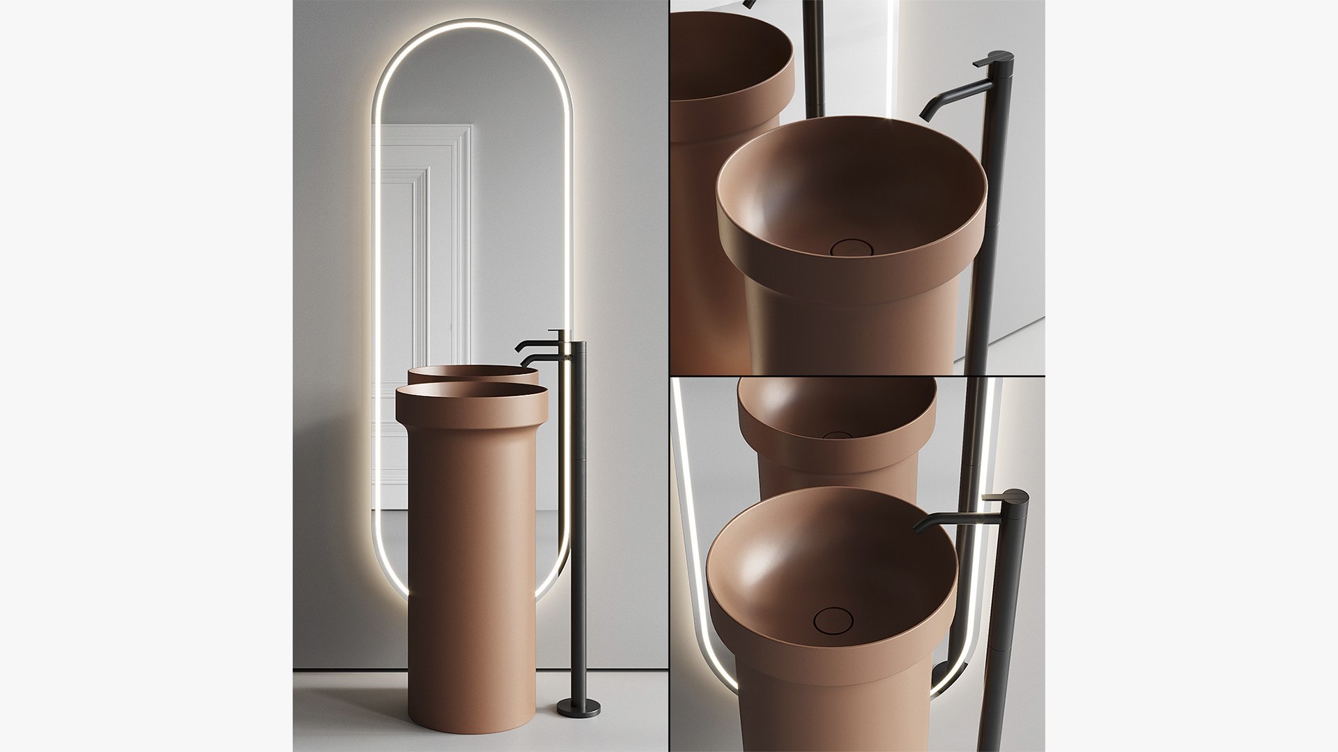 Inbani Arc Vanity Unit Set 1 3D Model - TurboSquid 2299505