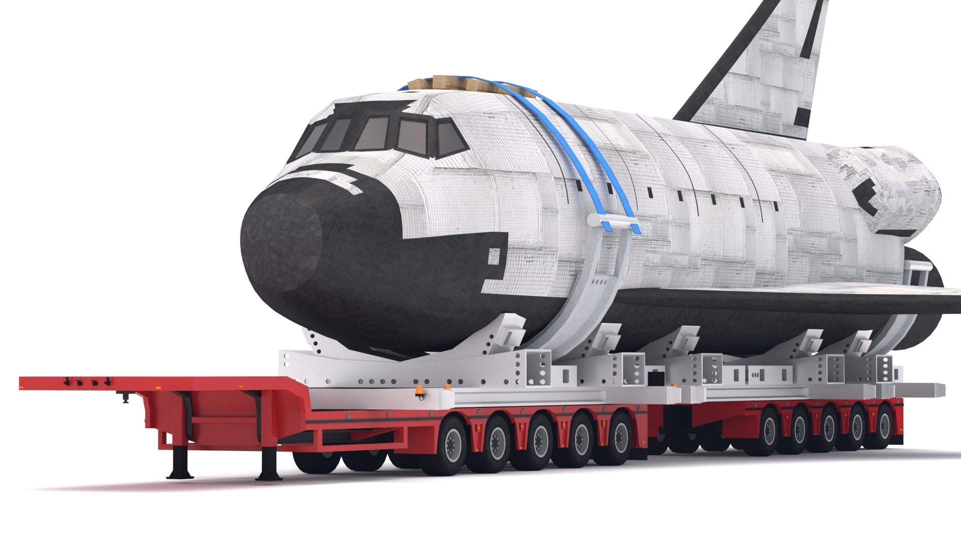 Lowboy Trailer With Space Shuttle 3D - TurboSquid 1972929