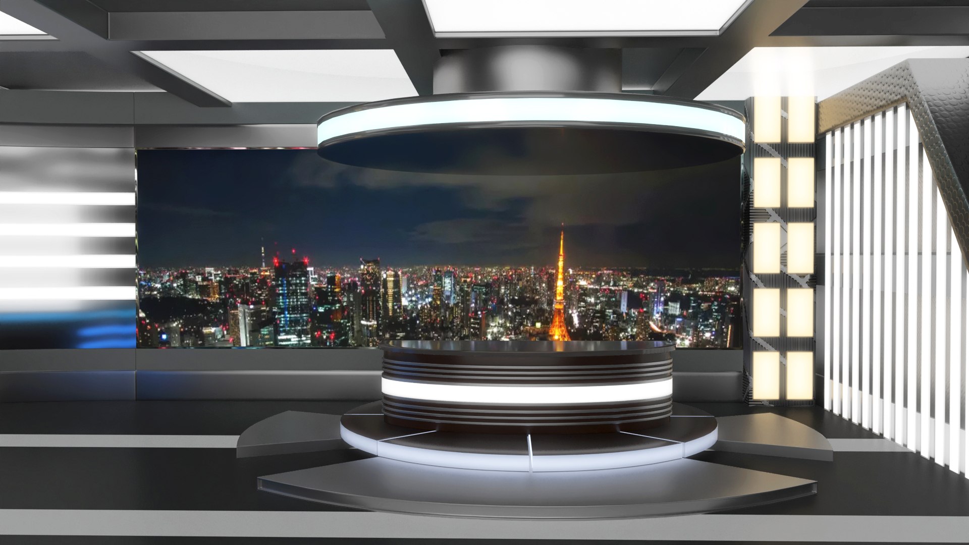 TV News And Talkshow Studio 3D Model - TurboSquid 1987725