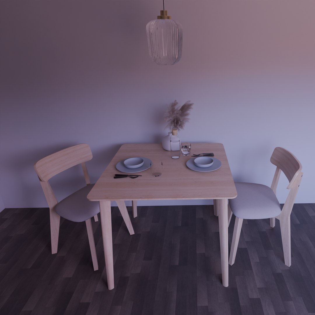 Dining Set IKEA LISABO 3D - TurboSquid 2400406