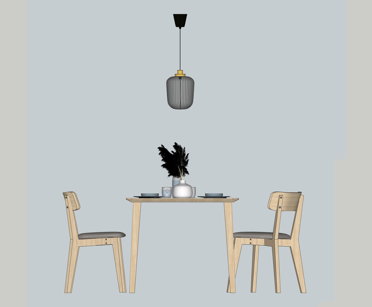 Dining Set IKEA LISABO 3D - TurboSquid 2400406