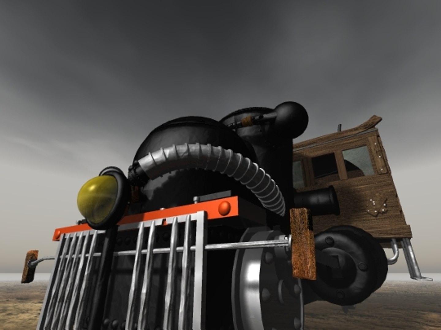 Old Derelict Fantasy Steam Engine 3d Model