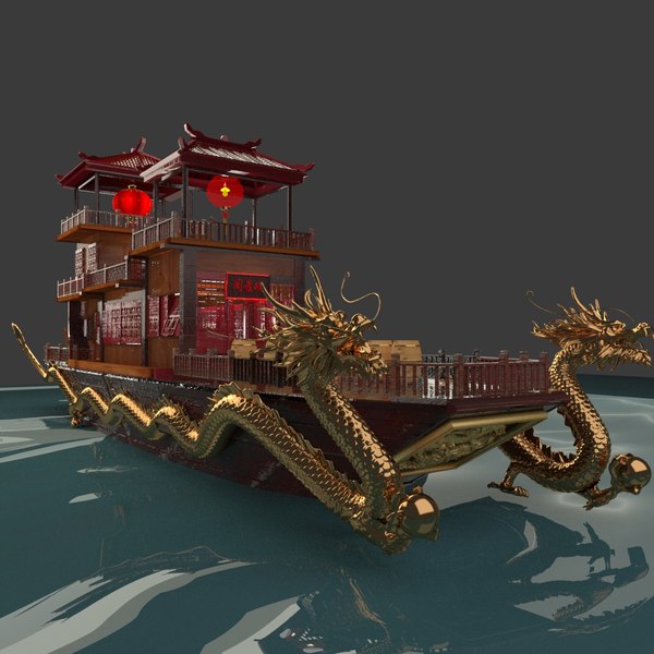 modelo 3d Casa barco dragón chino - TurboSquid 2234101
