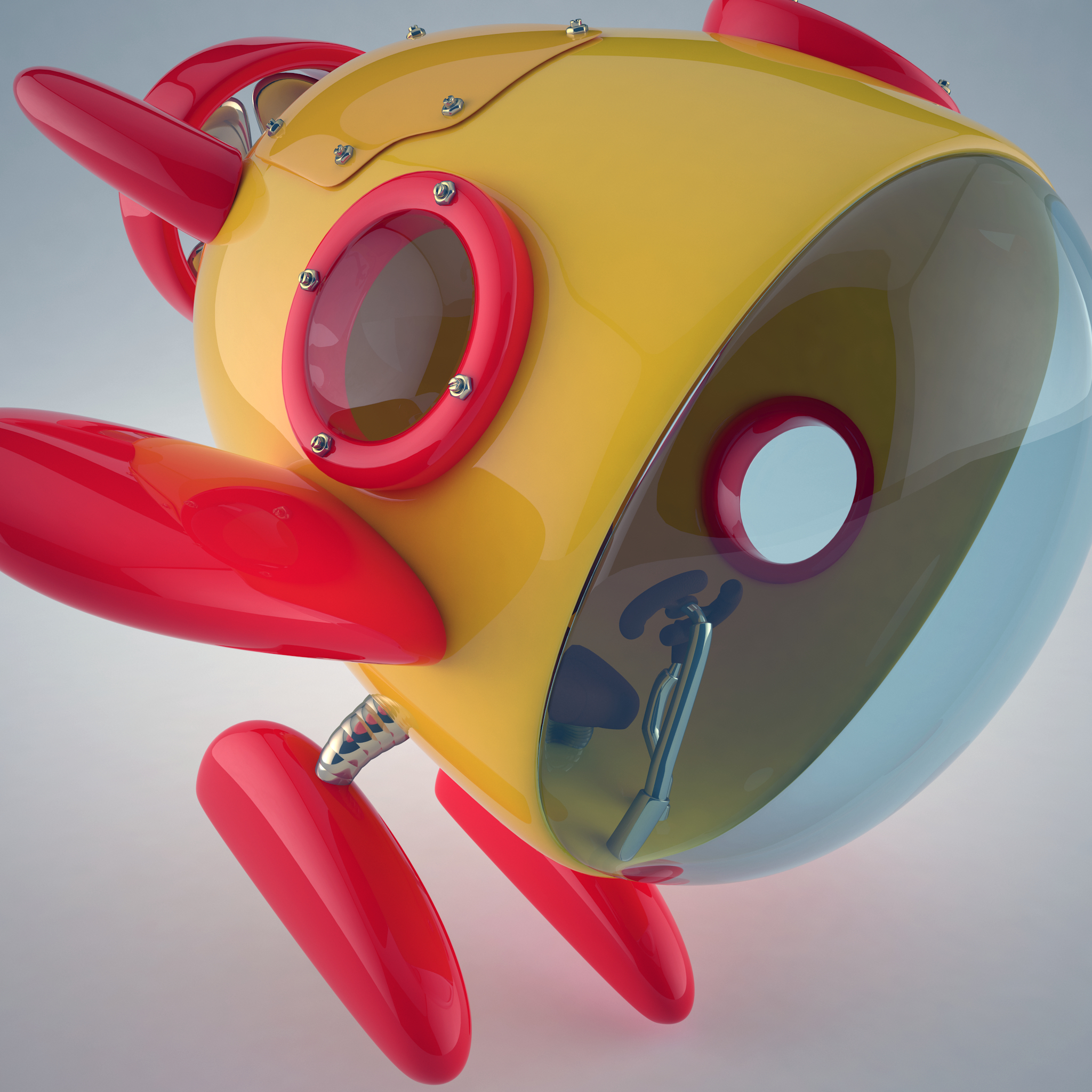 cartoon mini submarine 3d max