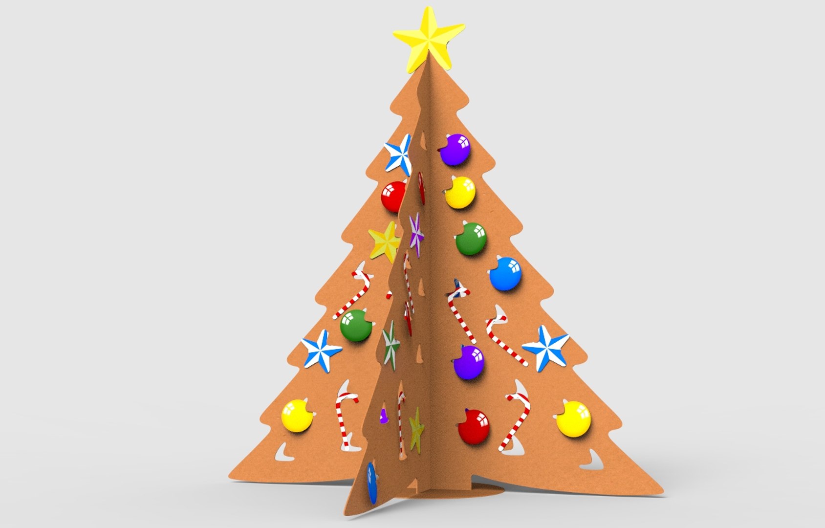 3d model cardboard christmas
