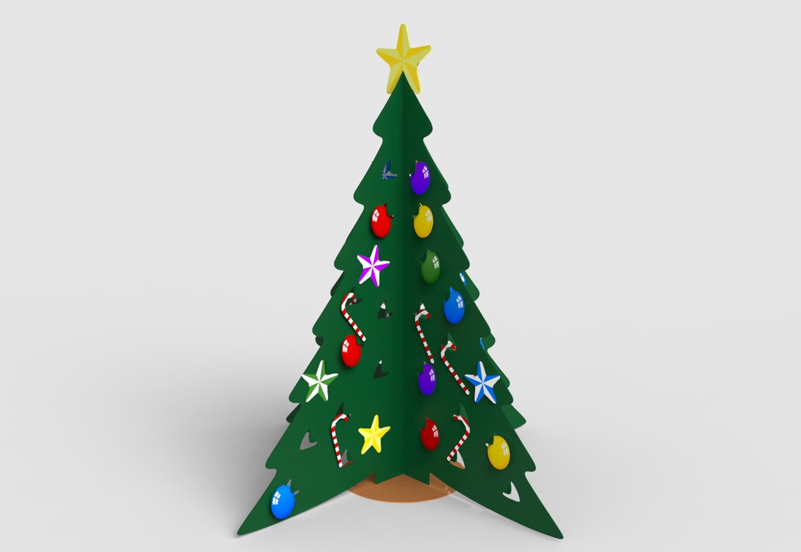 3d model cardboard christmas