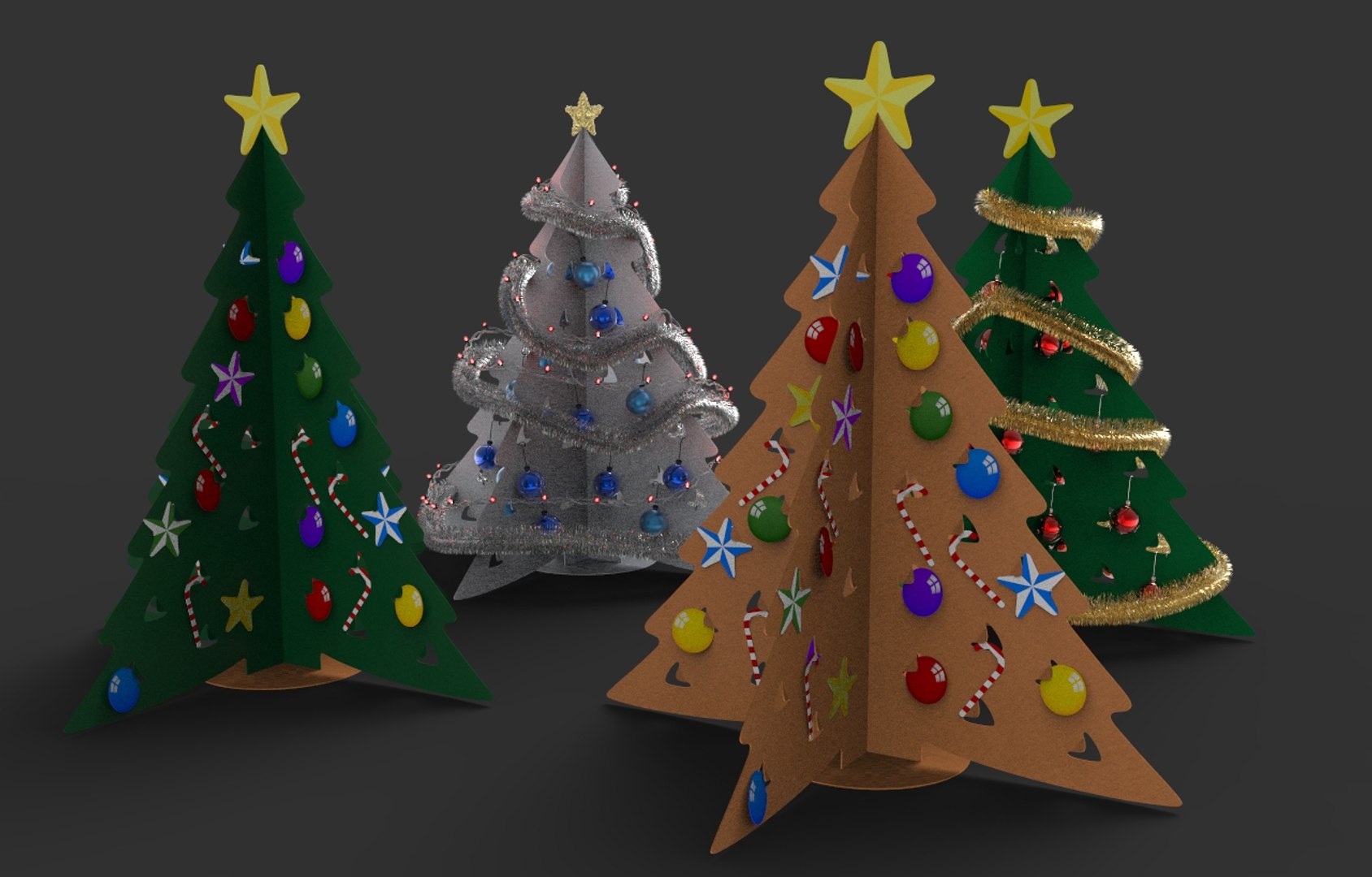 3d model cardboard christmas