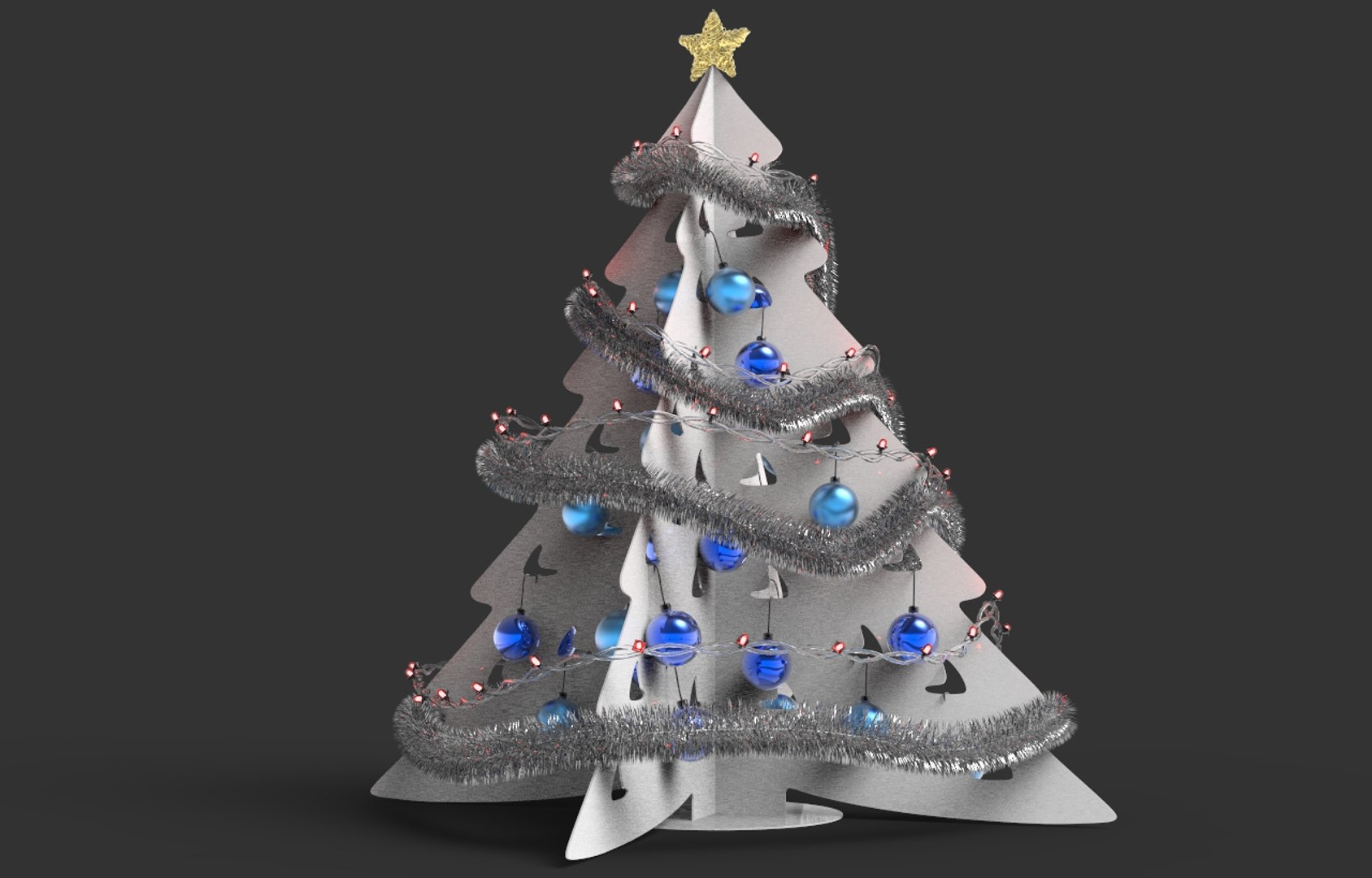 3d model cardboard christmas