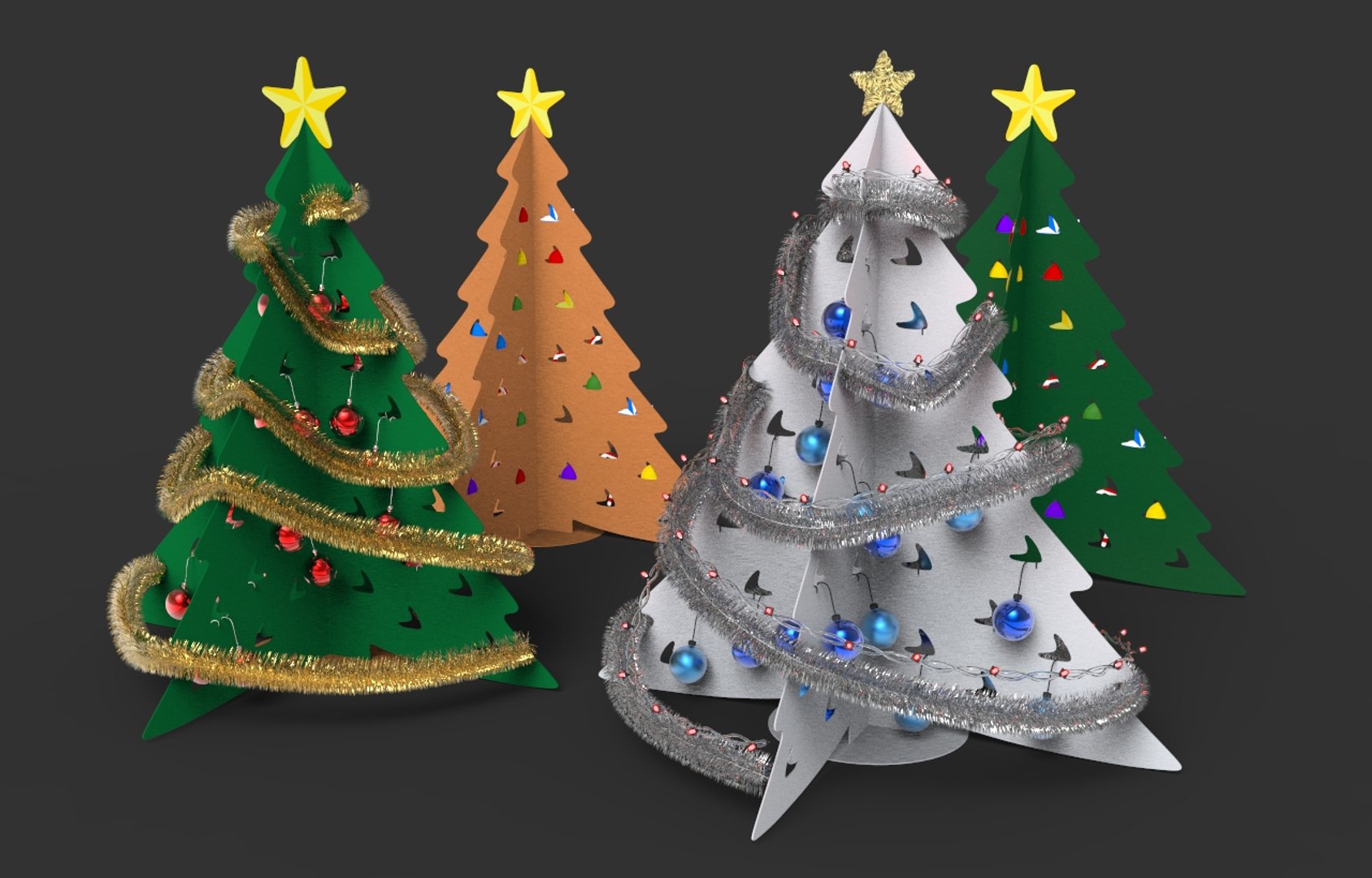 3d Model Cardboard Christmas