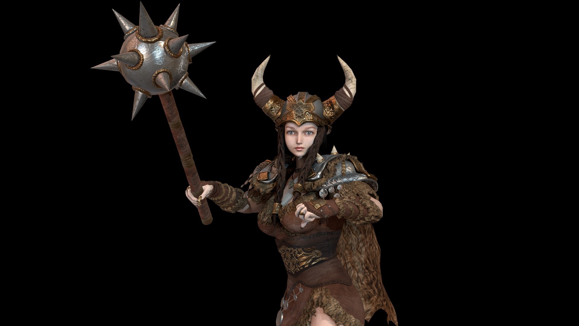 Barbarian girl model - TurboSquid 1580744