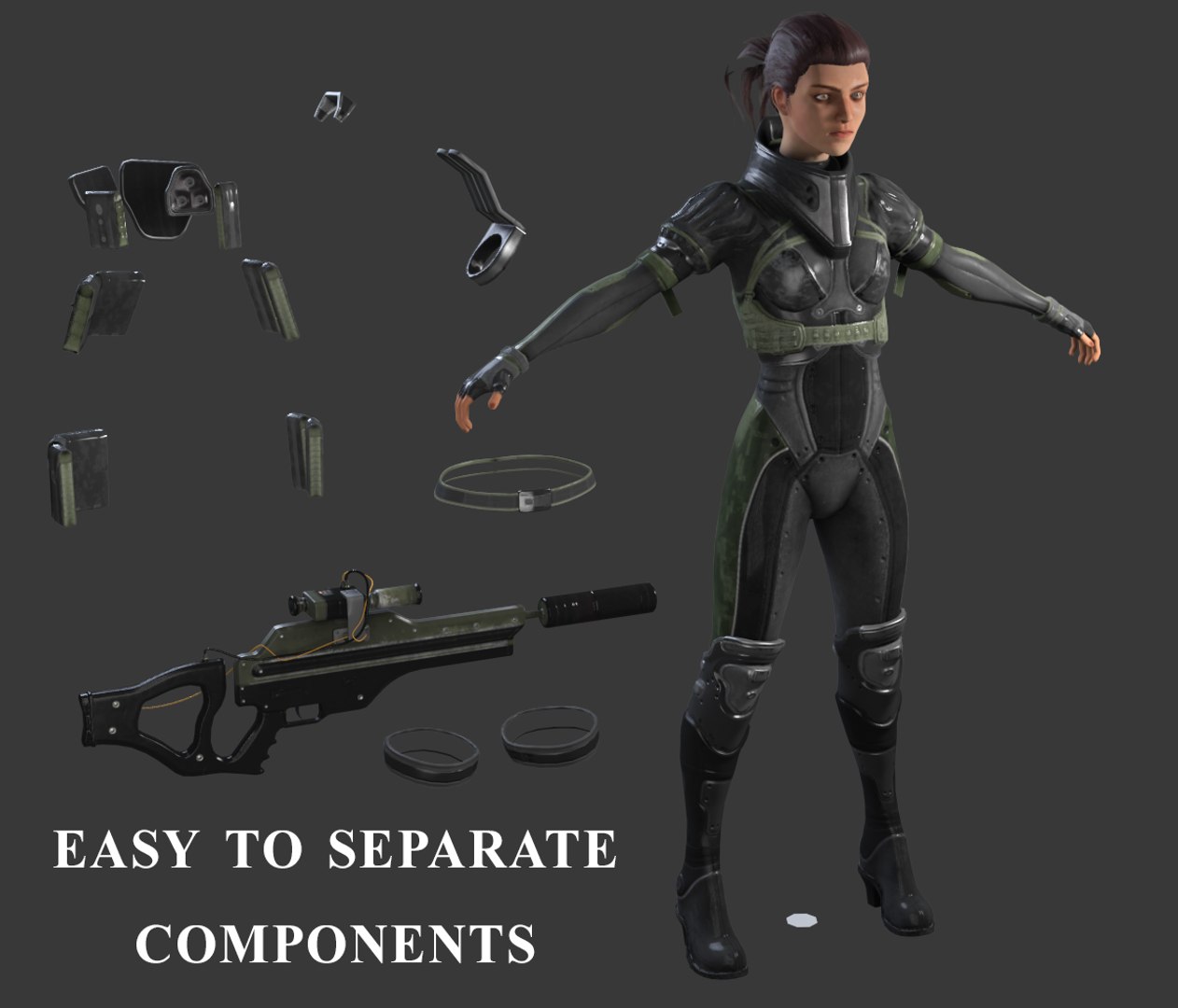 Futuristic Female Character Max