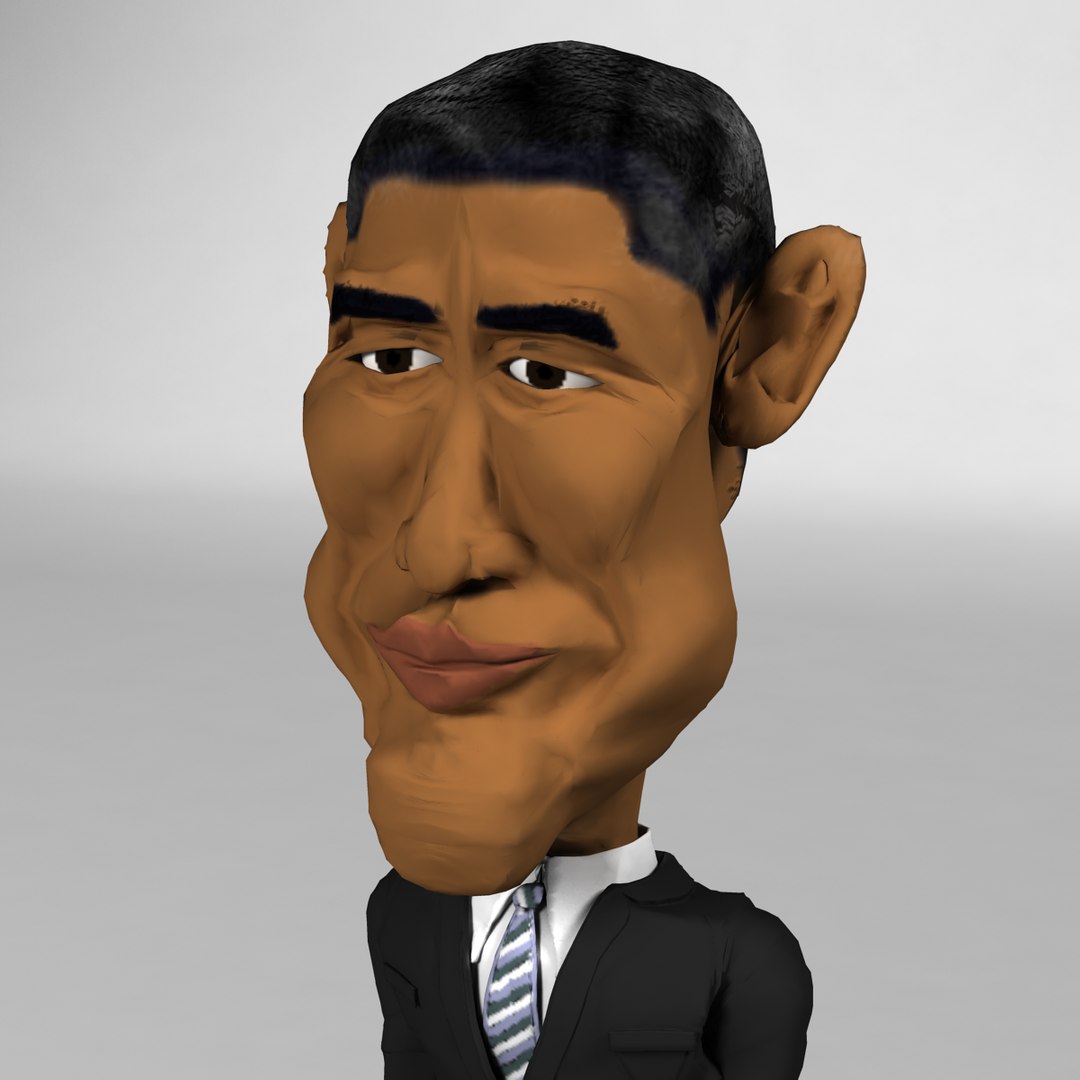 Caricature Obama 3d Model