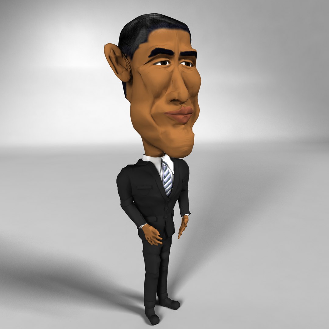 Caricature Obama 3d Model
