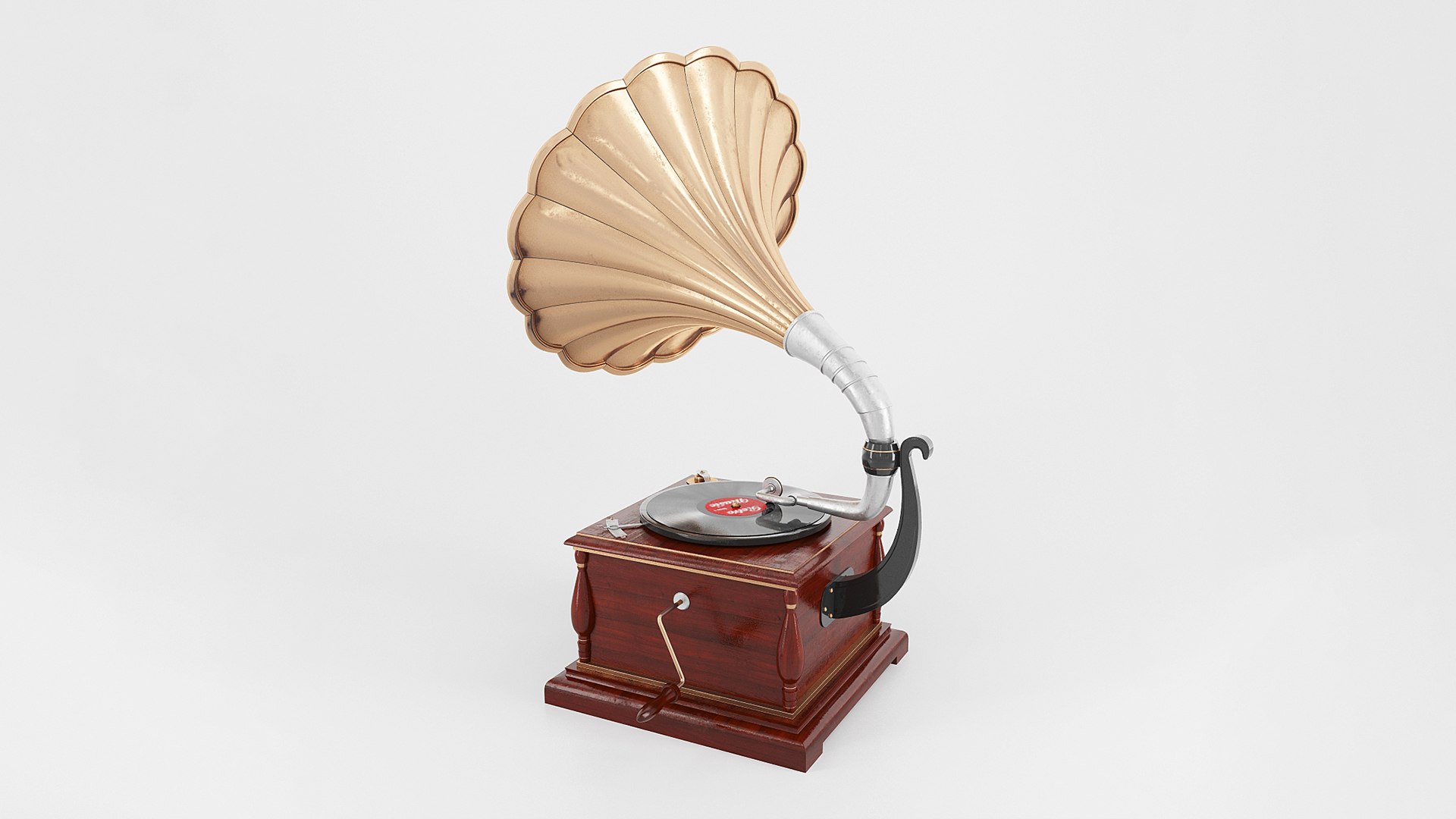 3d Obj Record Player Gramophone