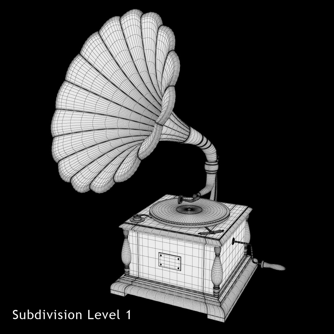 3d Obj Record Player Gramophone