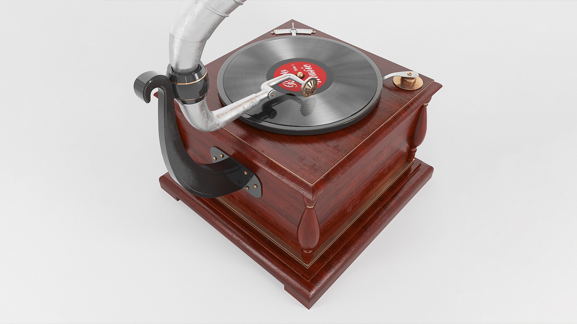 3d Obj Record Player Gramophone