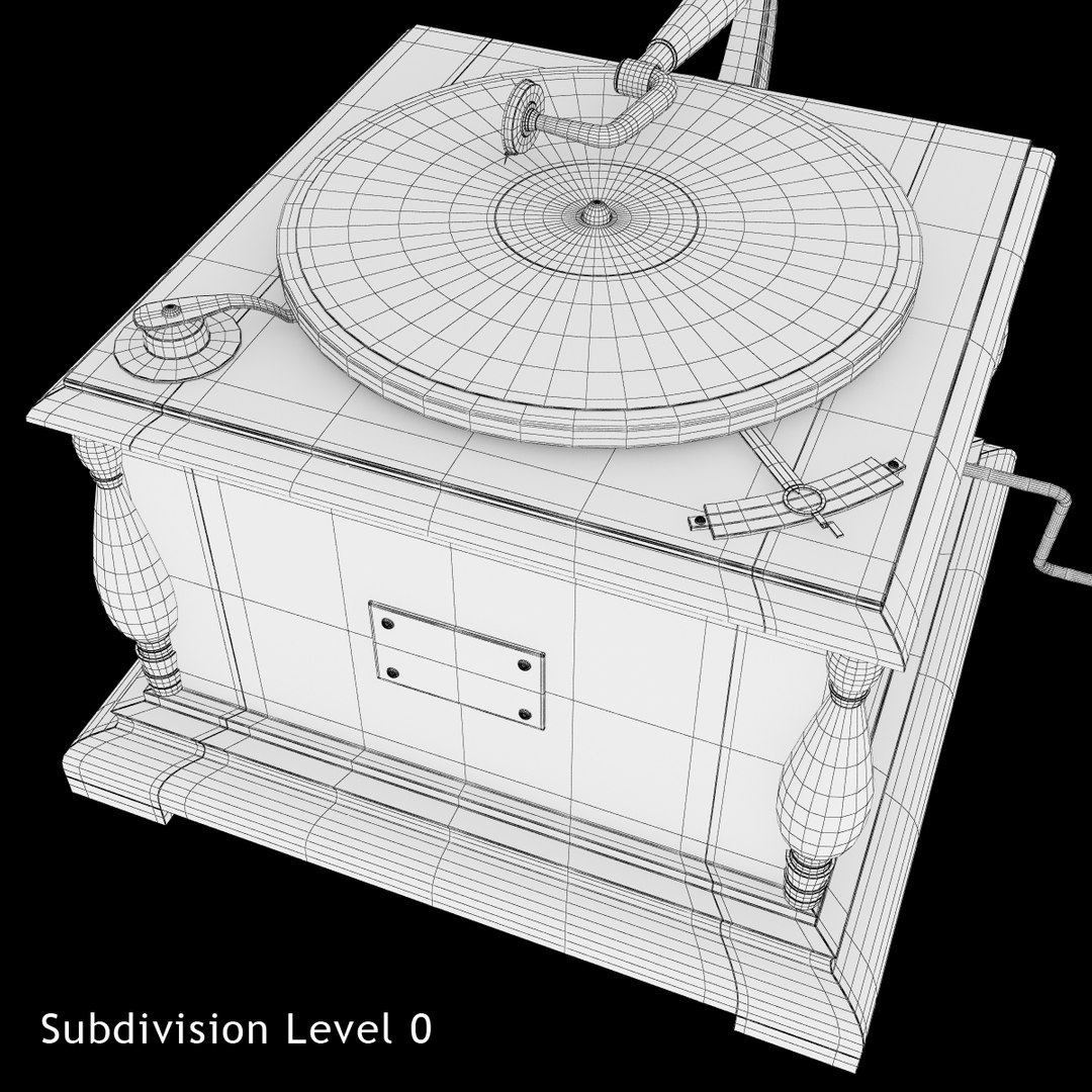 3d Obj Record Player Gramophone