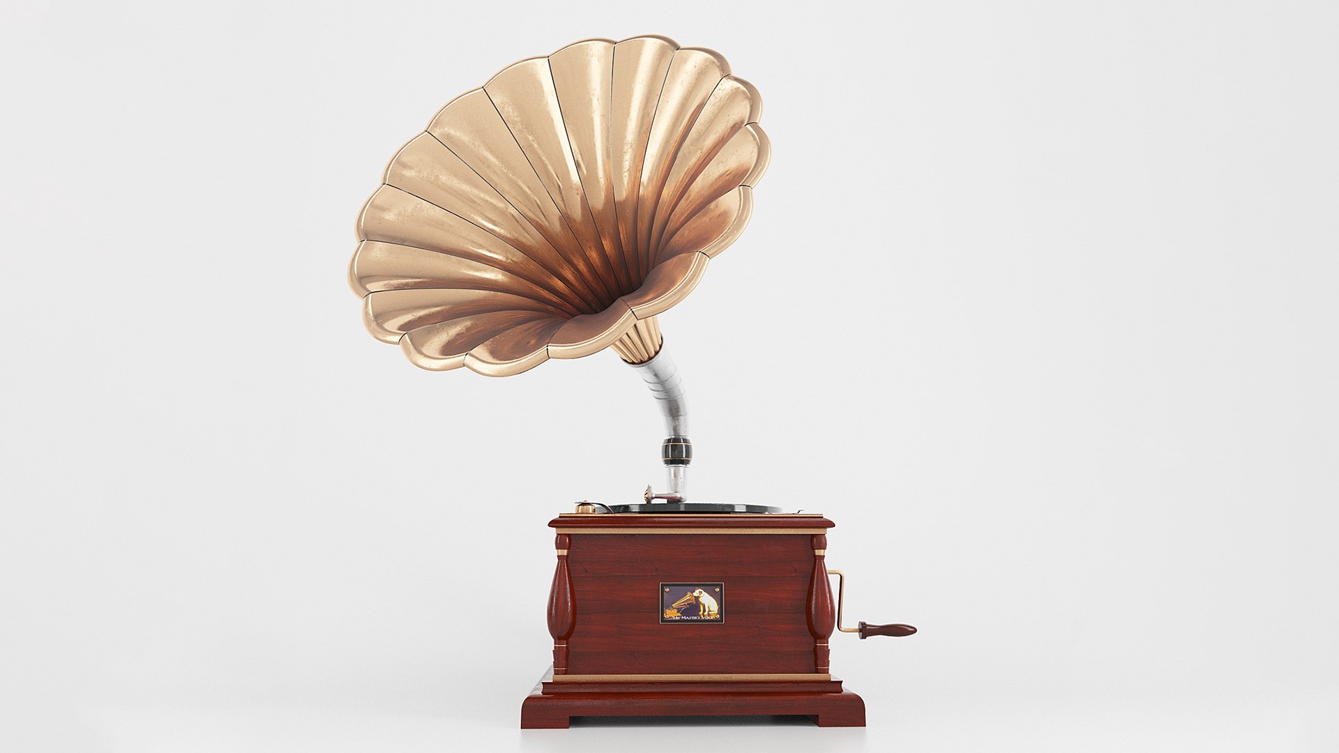 3d Obj Record Player Gramophone